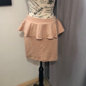 Forever 21 | Skirts | Beige Color Pencil Skirt With Ruffle Size Medium ...